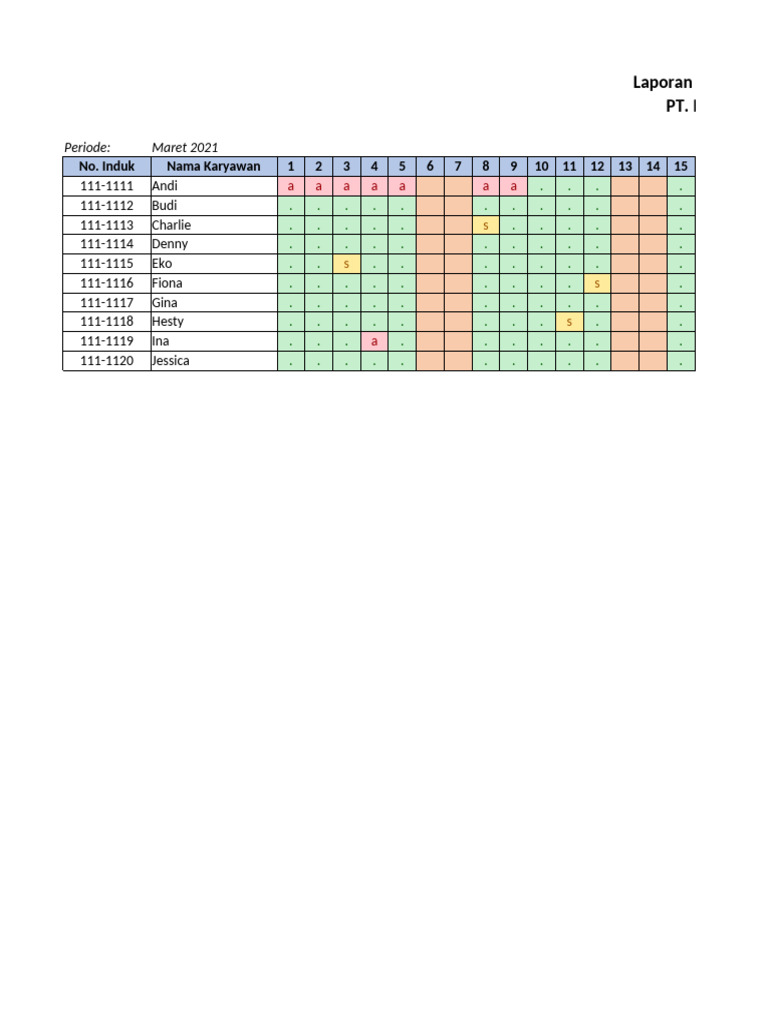 Membuat Absensi Otomatis - File Latihan | PDF