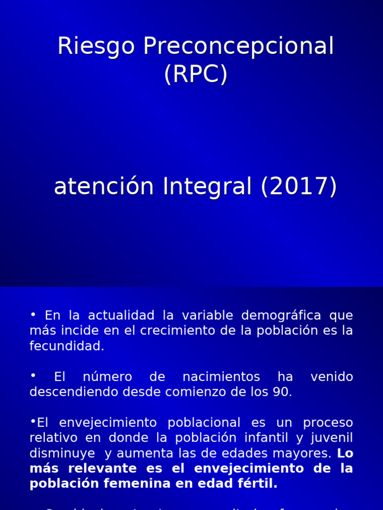 Riesgo Preconcepcional (RPC) | PDF | El embarazo | Fertilidad