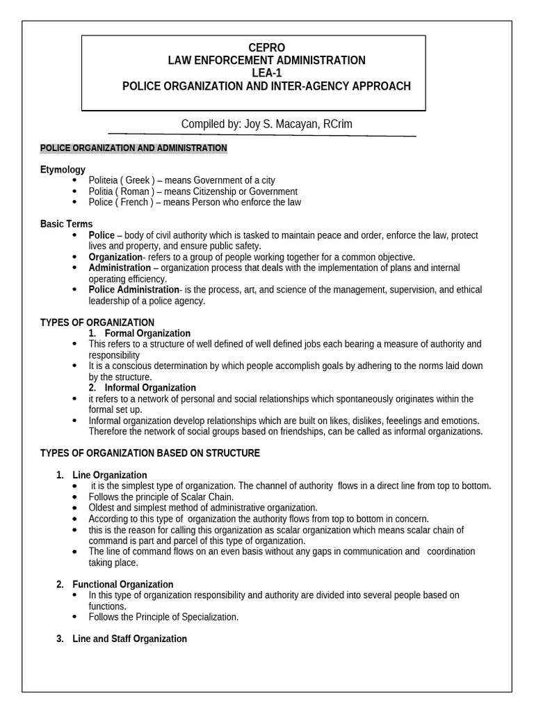 LEA-1-CEPRO-1 | PDF | Police | Law Enforcement