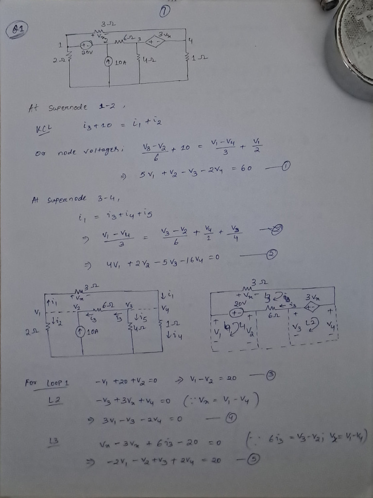 NT_Mid_Sem_Solutions | PDF | Electrical Circuits | Electronic Circuits