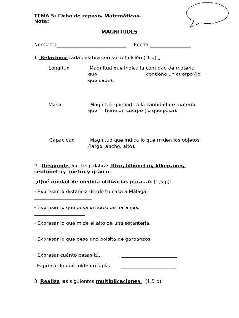 TEMA 5 Mates Cambios de Unidad | PDF | Unidades de medida | Metrología