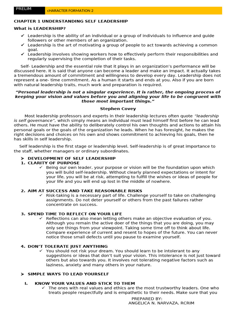 CFLM-PRELIM-LESSON | PDF | Leadership | Motivation