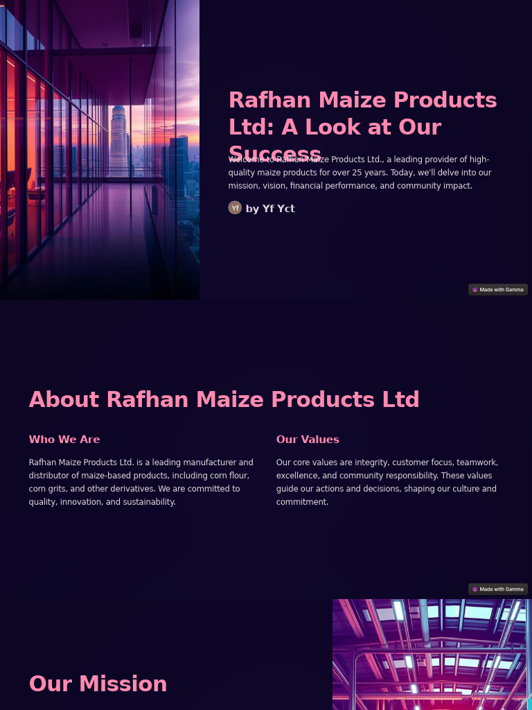 Rafhan Maize Products Ltd a Look at Our Success | PDF | Sustainability ...