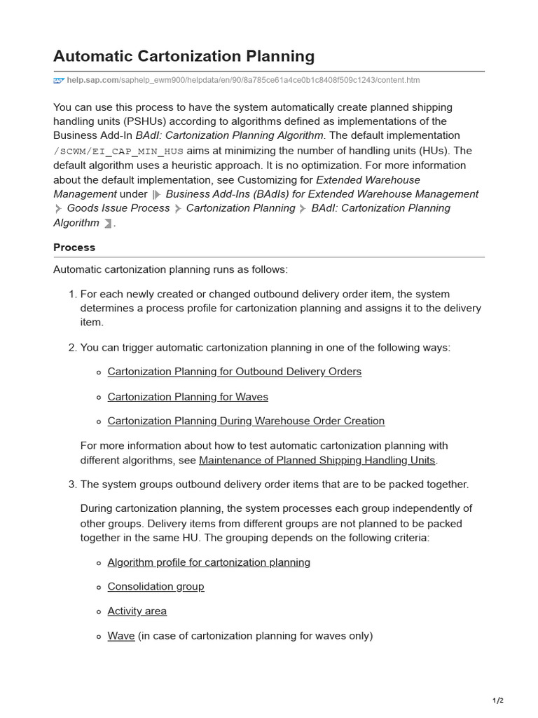 Automatic Cartonization Planning | PDF | Computer Science | Computer ...