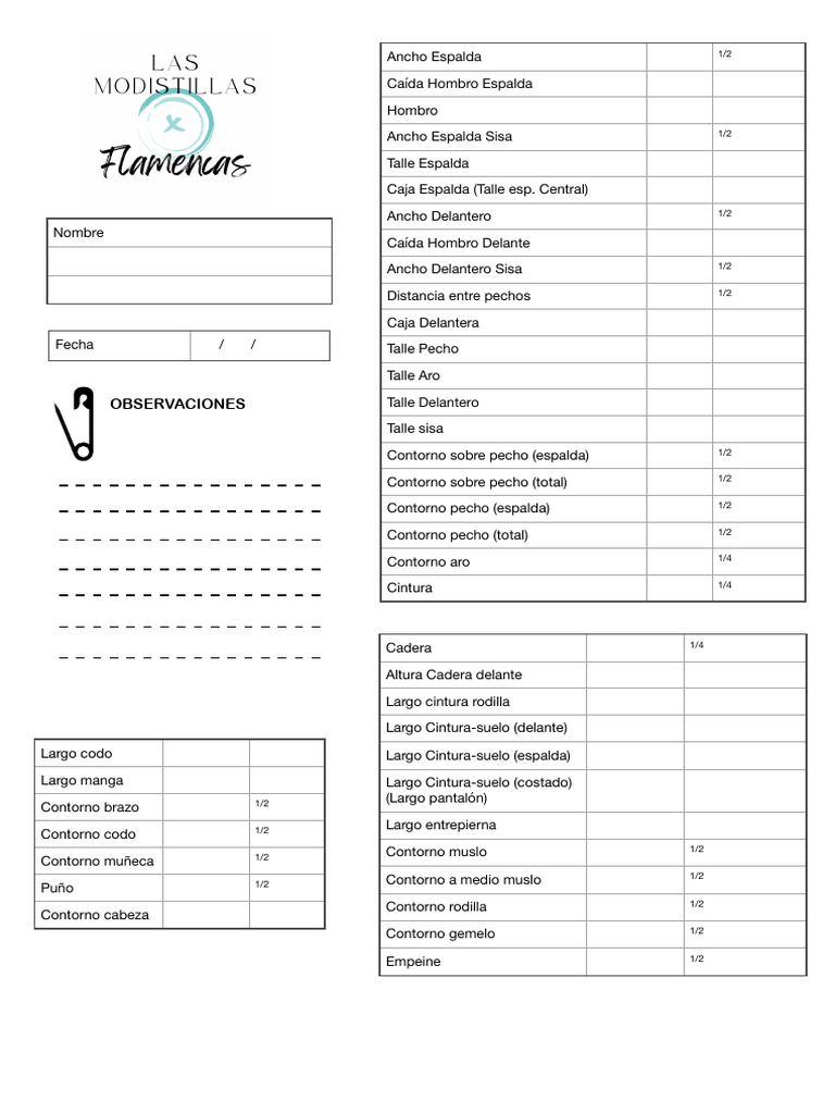 Ficha Medidas LMF | PDF