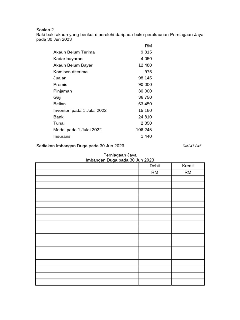 LATIHAN IMBANGAN DUGA Soalan 2 | PDF