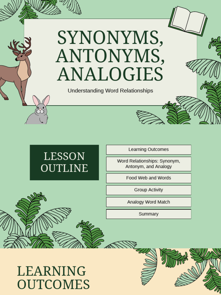 Synonyms and Antonyms Presentation.pdf | PDF | Analogy