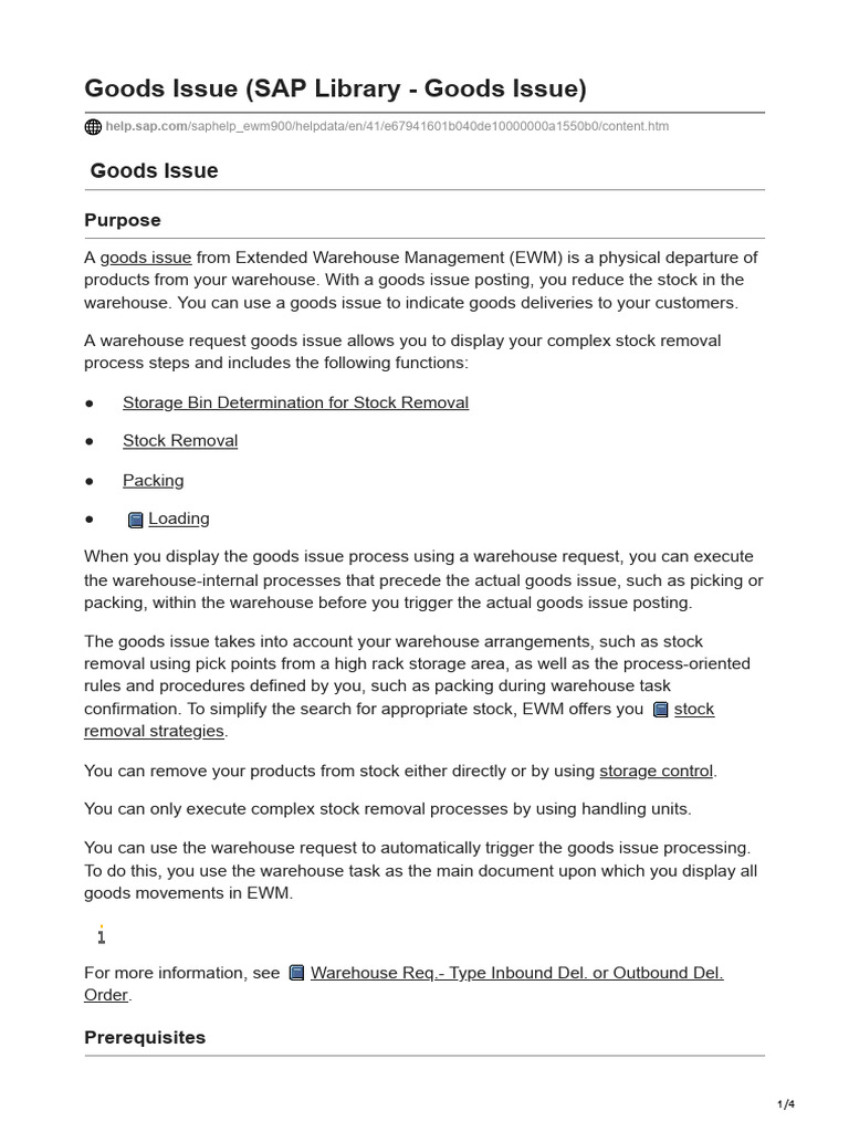 Goods Issue SAP Library - Goods Issue | PDF | Warehouse | Computing