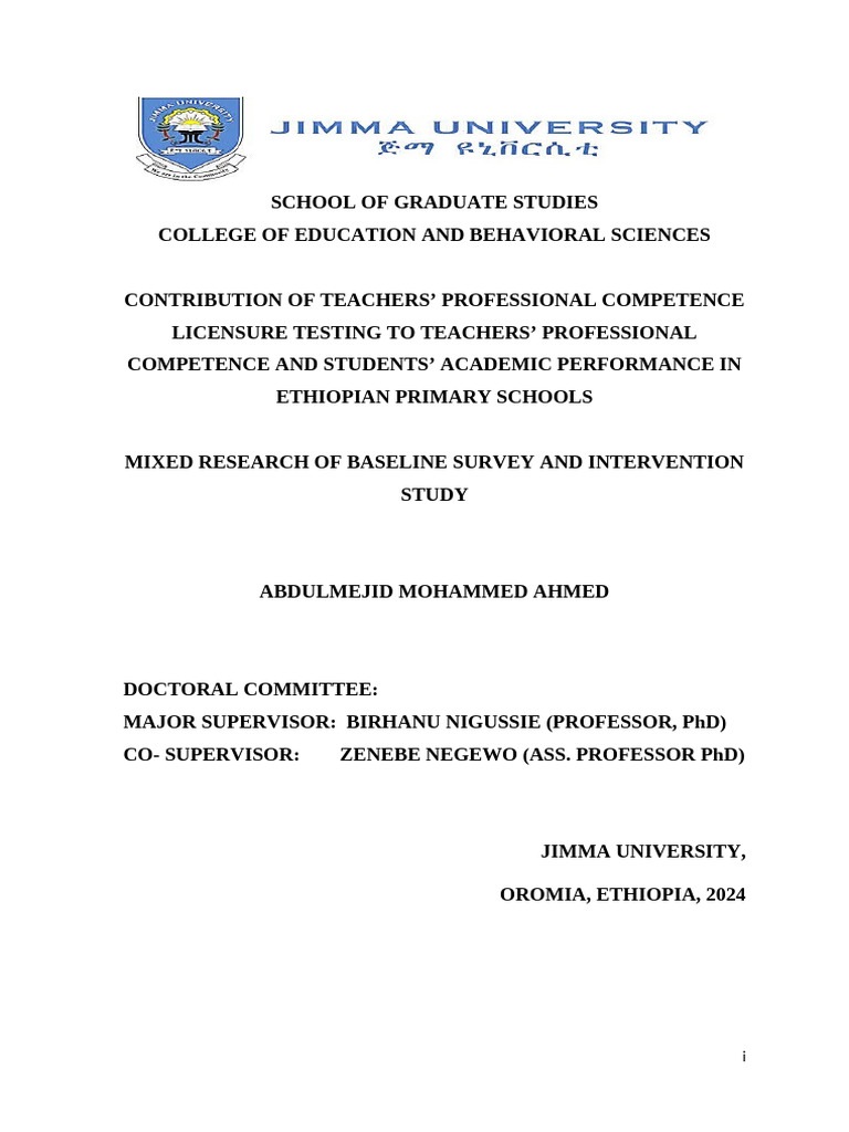 Mixed Dissertation Edited | PDF | Teachers | Survey Methodology