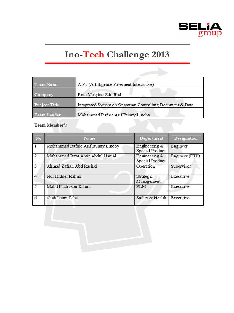 Ino-Tech Team Members | PDF