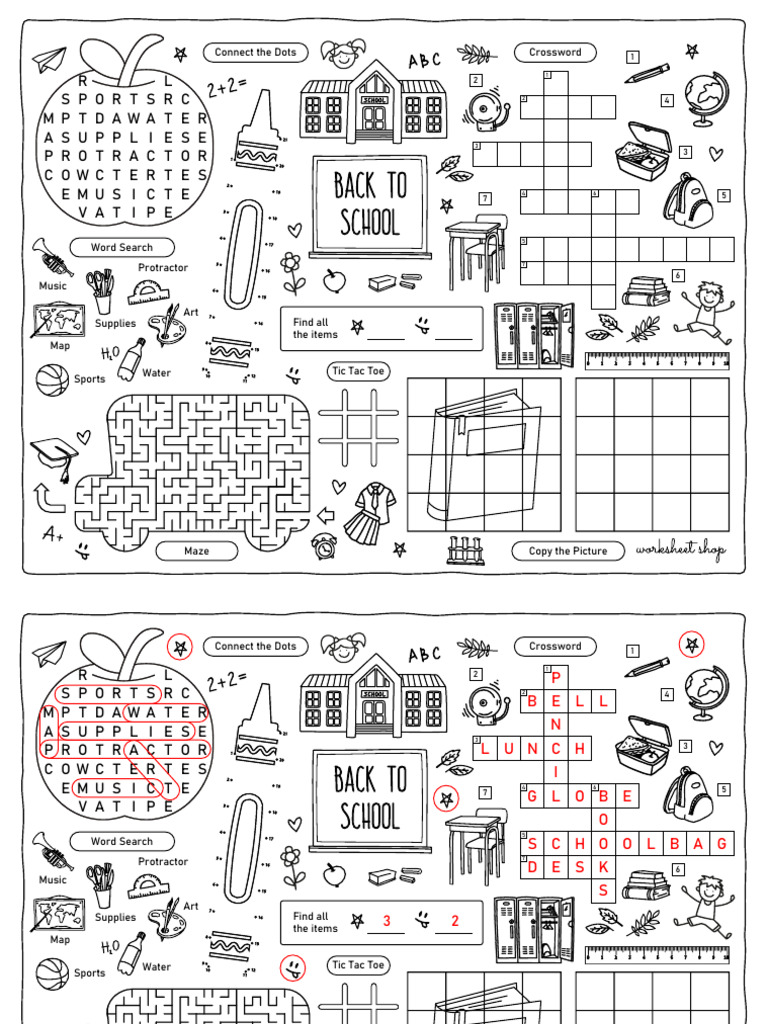 back-to-school-activity-sheet | PDF | Puzzles
