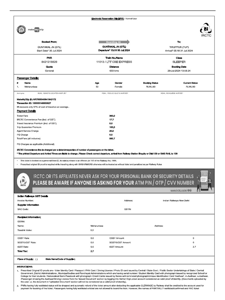 Pnr | PDF Pnr | PDF