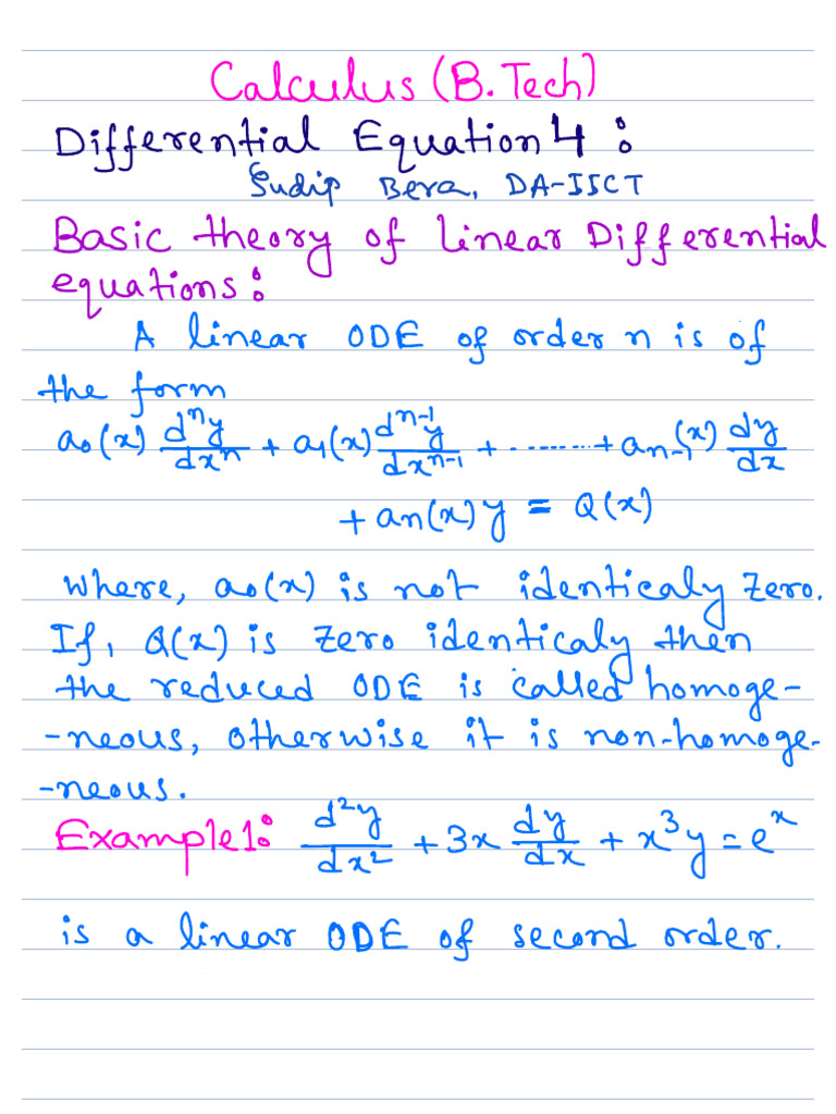 Differential Equations Notes 4 | PDF | Ordinary Differential Equation ...