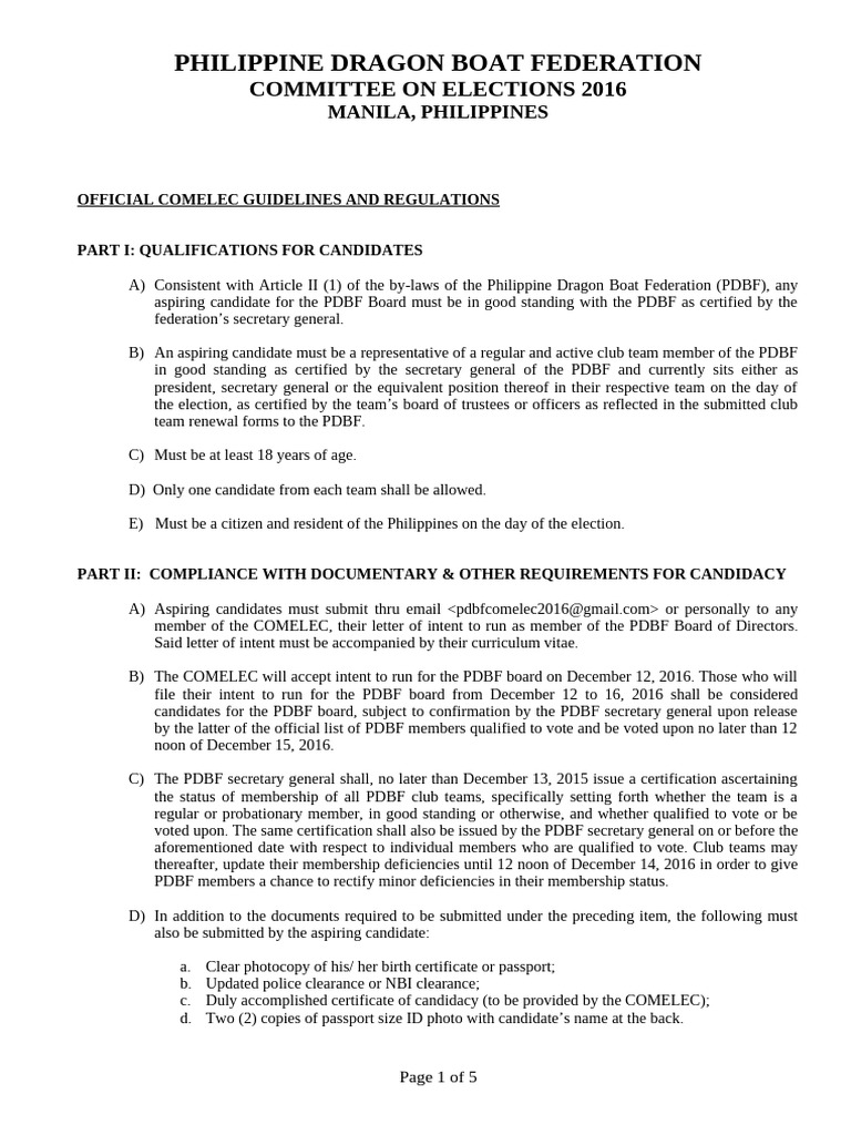 COMELEC guidelines 2016 | PDF | Voting | Elections