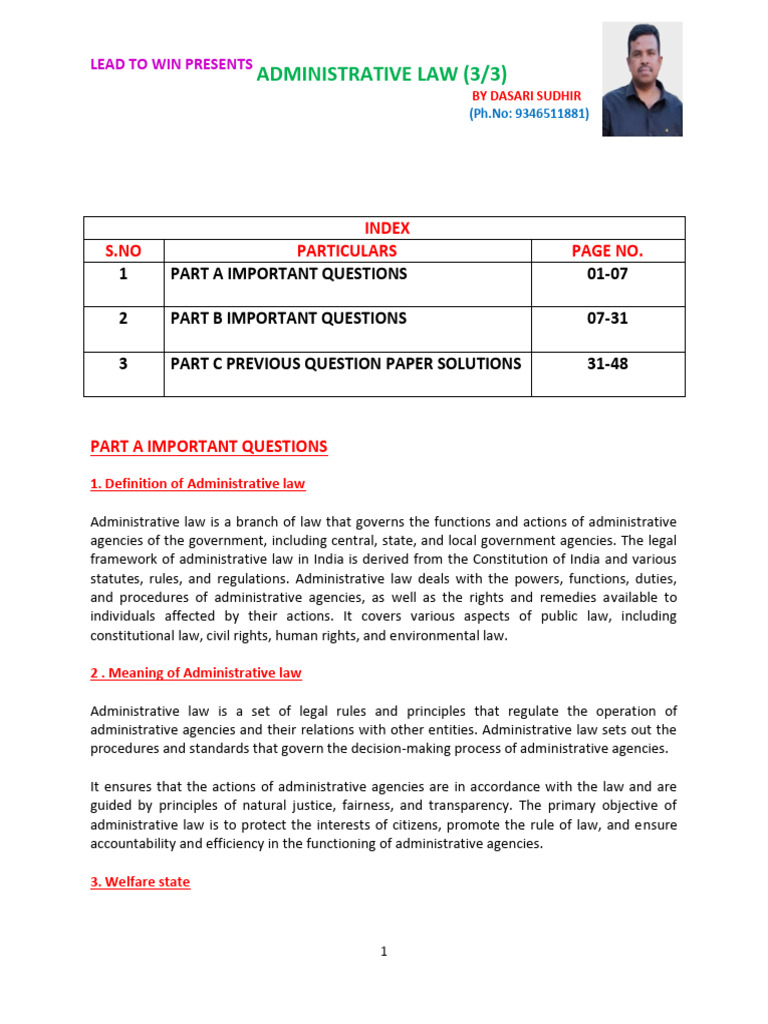 Adminstrative Law | PDF | Administrative Law | Separation Of Powers