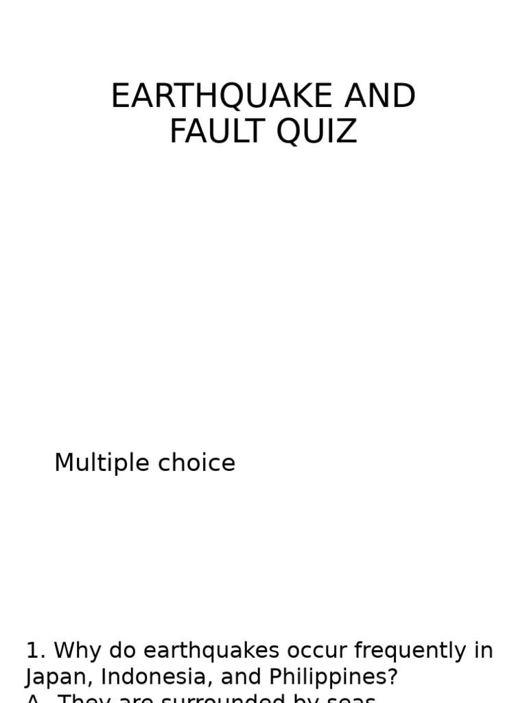 Earthquake and Fault Quiz | PDF