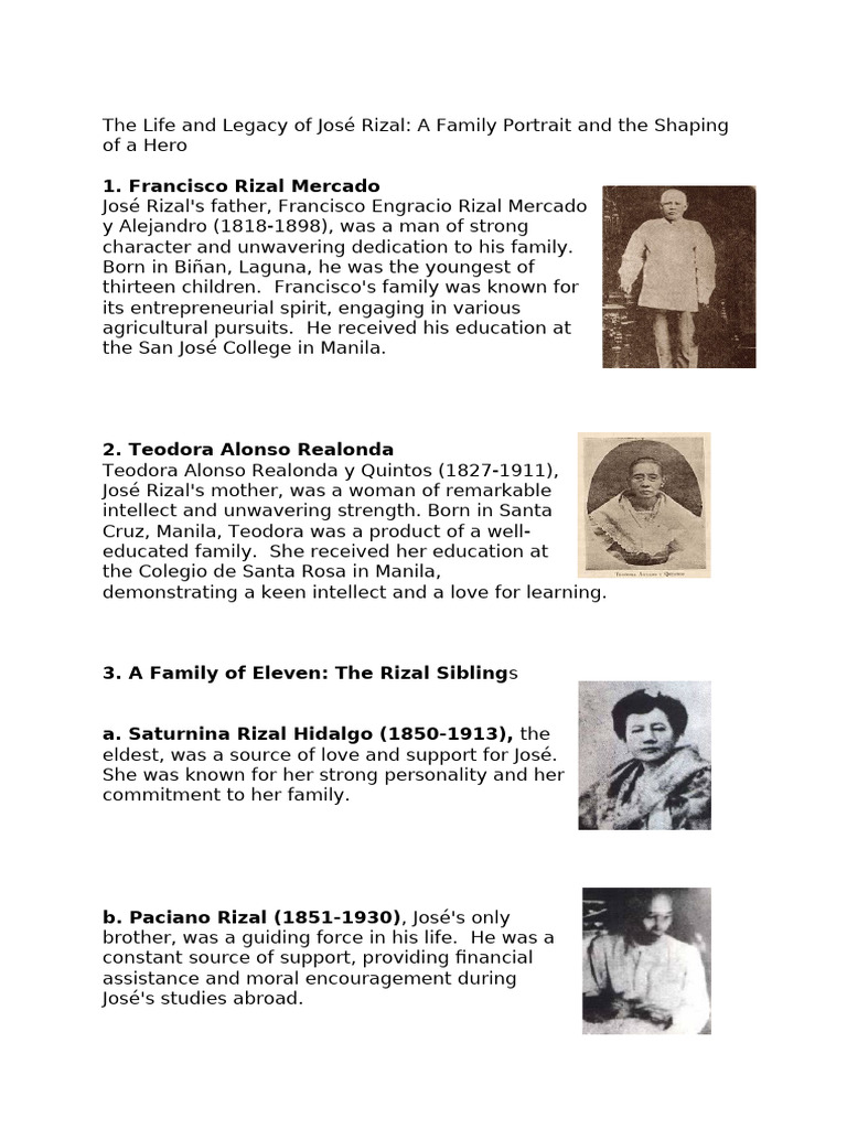 Rizal Siblings | PDF