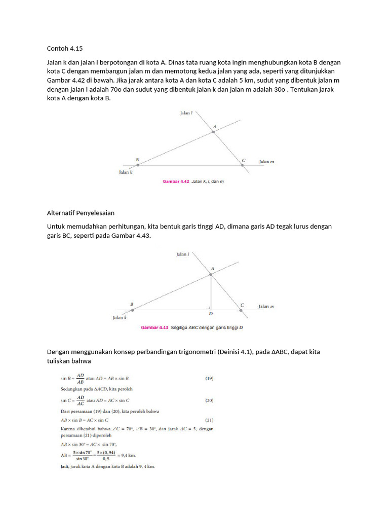 Contoh Soal dan Penyelesaian Aturan Sinus dan Cosinus | PDF