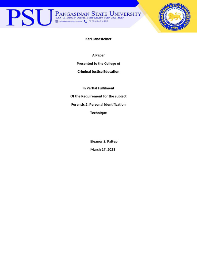 Personal Identification Act. 3 Paltep Eleanor | PDF | Blood Type | Serology