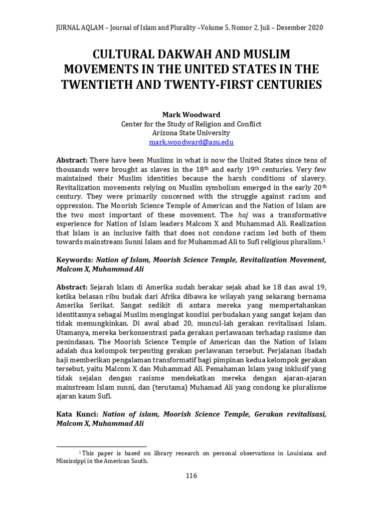 Cultural Dakwah and Muslim Movements in the U.S. | PDF | Abrahamic ...