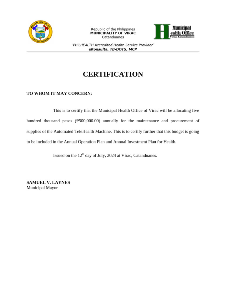 Certification 2024 For ATM | PDF