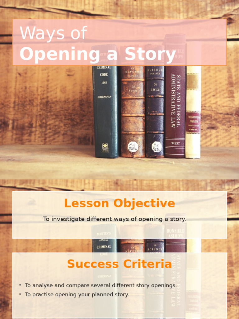Ways of Opening A Story PowerPoint | PDF