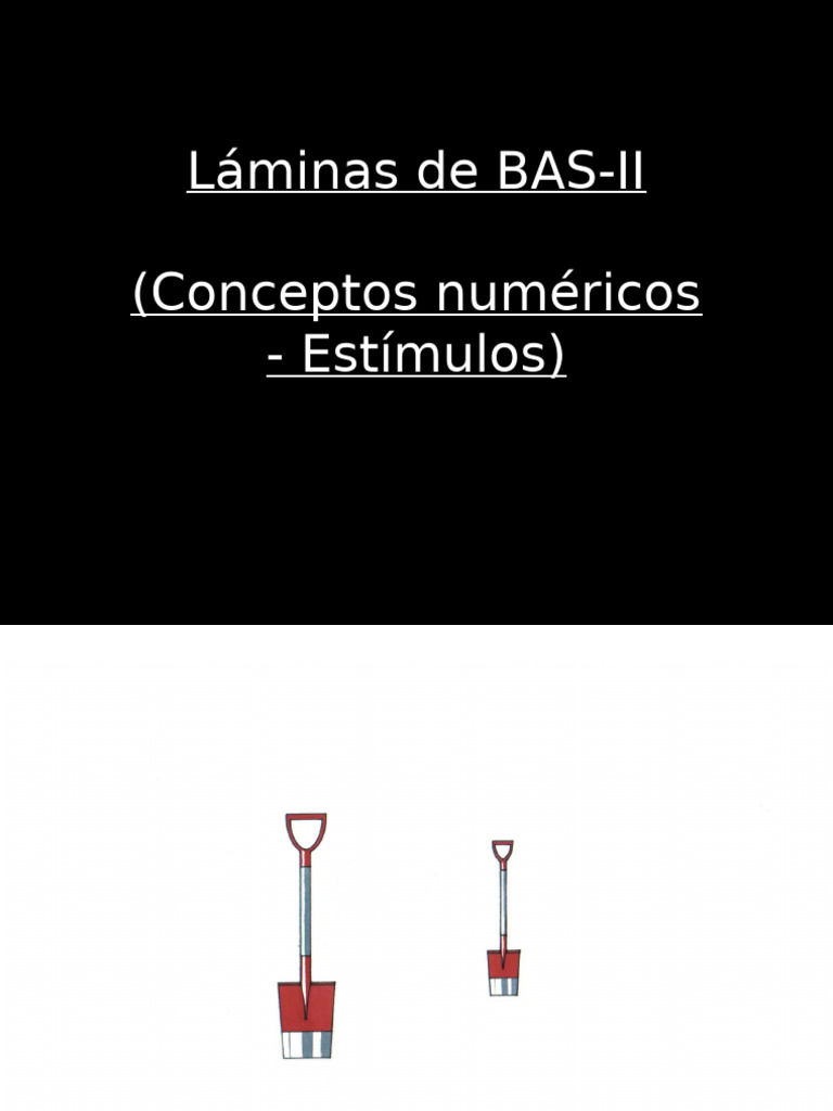 Láminas de BAS-II (Conceptos numéricos - Estímulos) | PDF