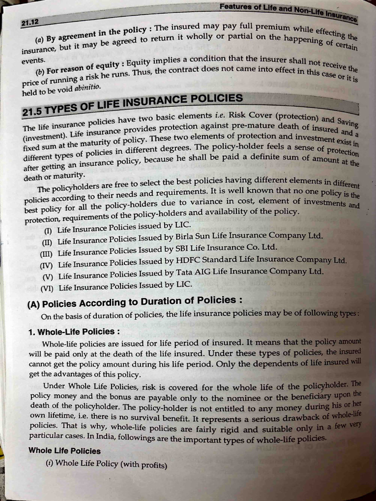 Types of Life Insurance Policies Bcom | PDF | Insurance | Life Insurance