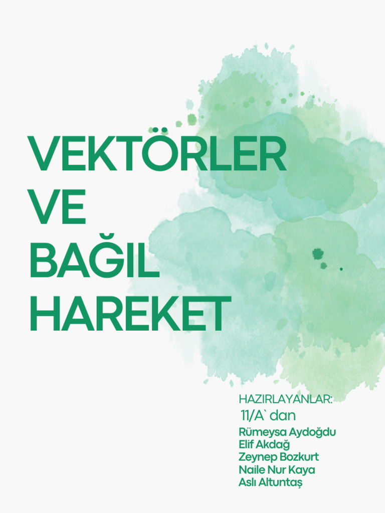 Yeşil ve Gri Minimalist Sulu Boya Kapak Sayfası | PDF