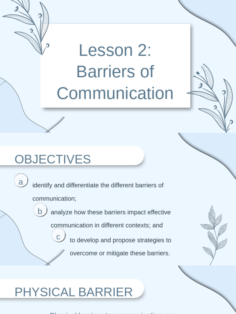 Overcoming Communication Barriers | PDF