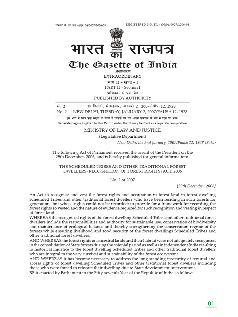Forest Rights Act (1) | PDF | Natural Environment