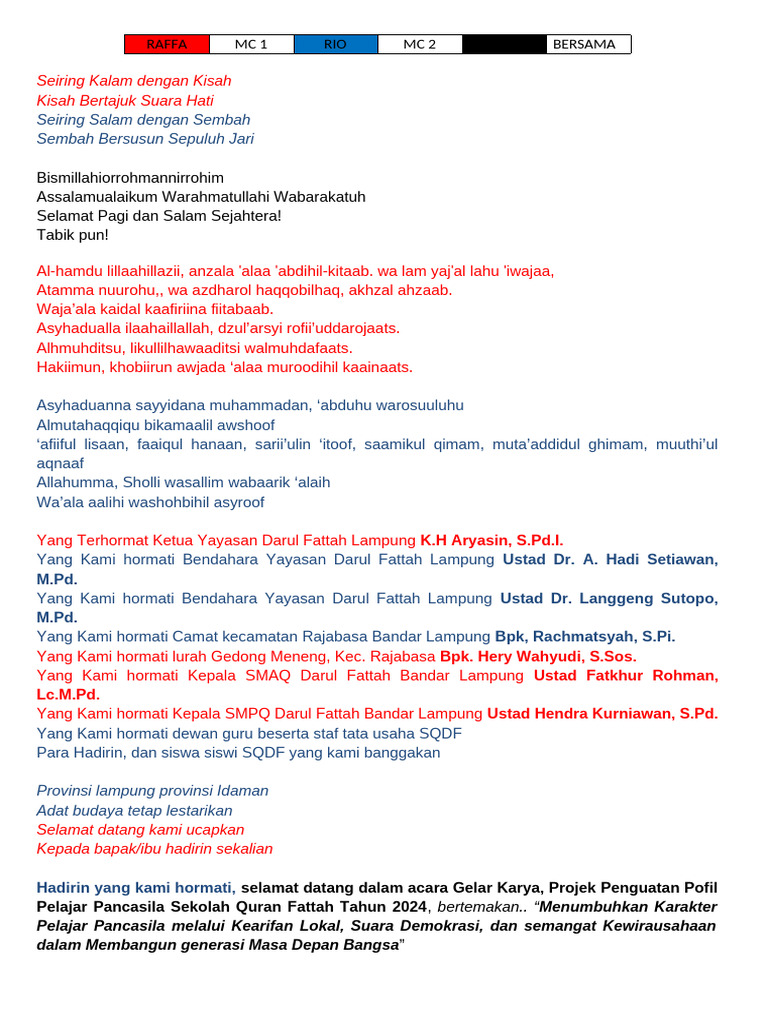 Teks MC P5 Desember 2024 | PDF