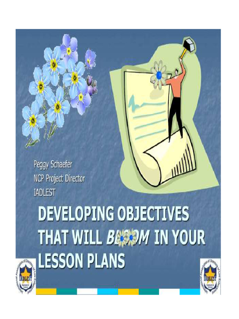Developing Objectives That Will "Bloom" in Your Lesson Plans | PDF ...