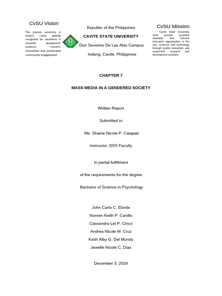 BSP 1 2 Group 2 Written Report | PDF | Gender | Gender Studies