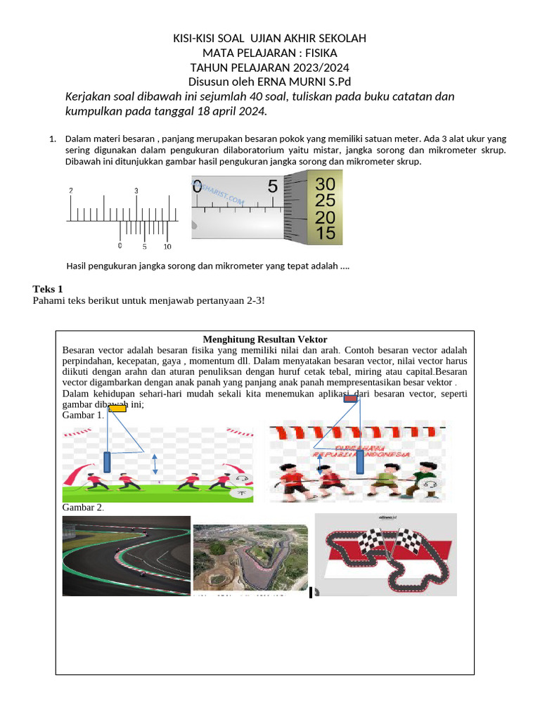 Kisi-Kisi Uas Fisika 2024 | PDF