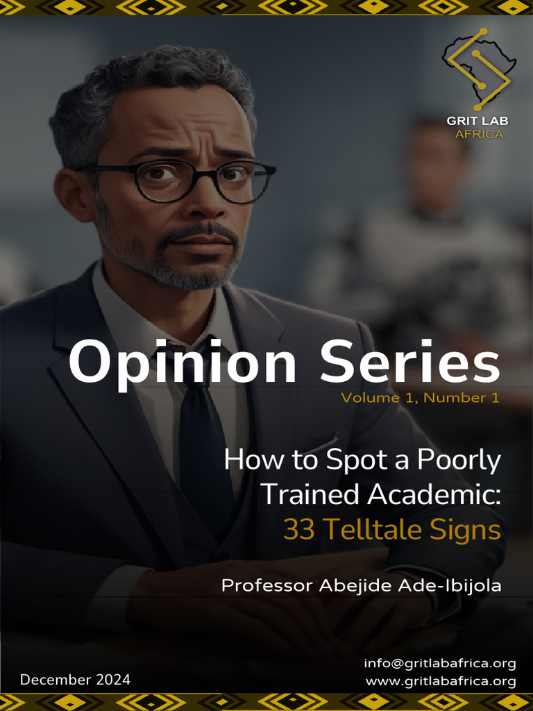 How To Spot A Poorly Trained Academic - GLA Publication (Original ...