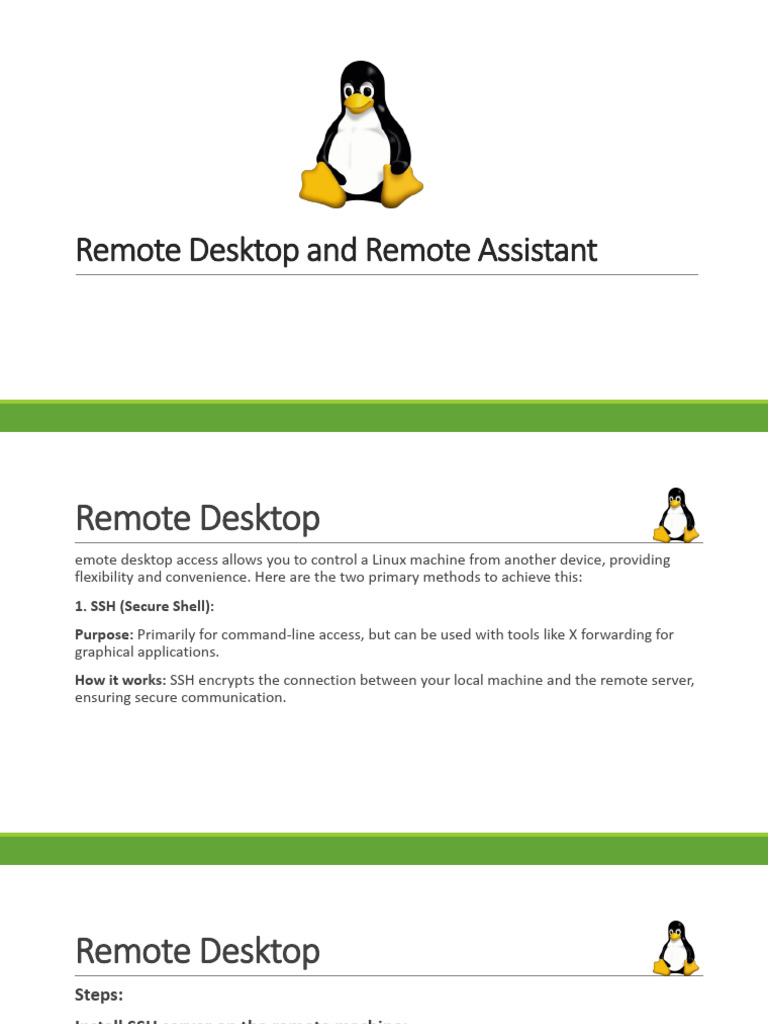 4 Intro Remote Desktop and Remote Assistant | PDF | Secure Shell | Application Layer Protocols