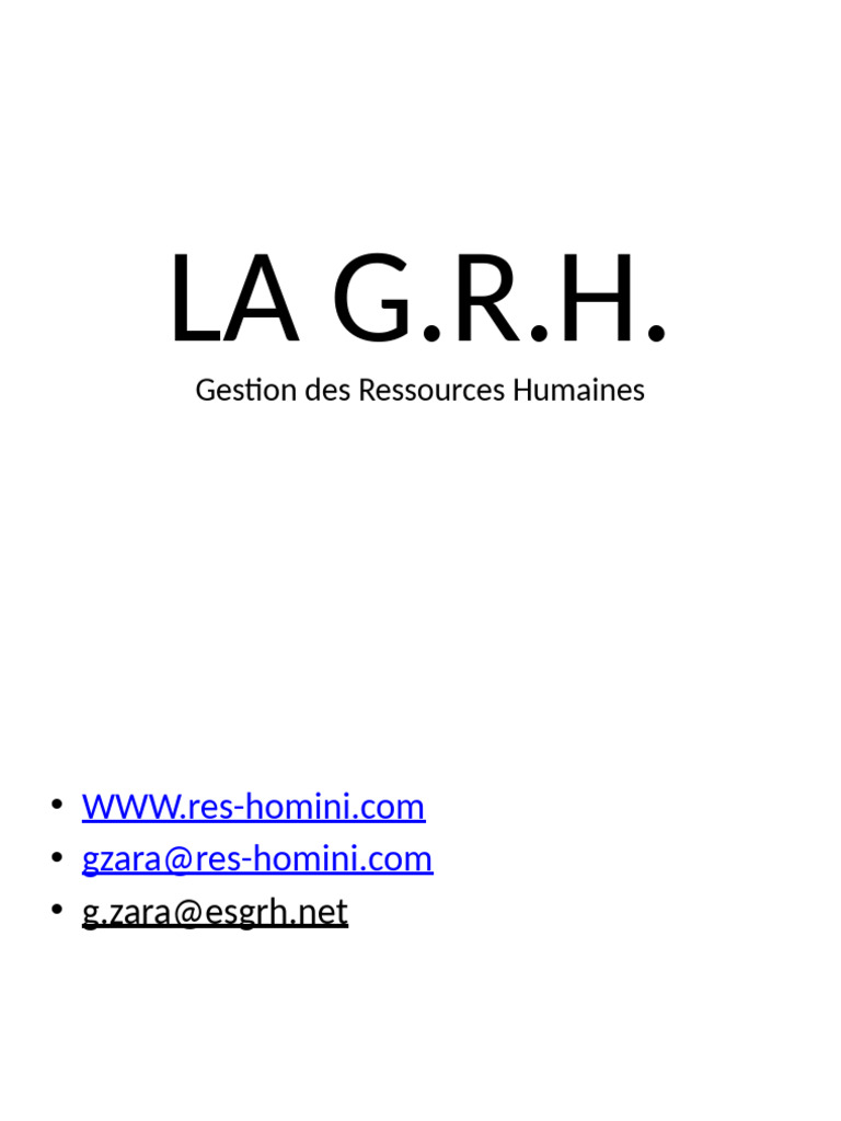 Cours_de_GRH | PDF | Gestion des ressources humaines | Recrutement