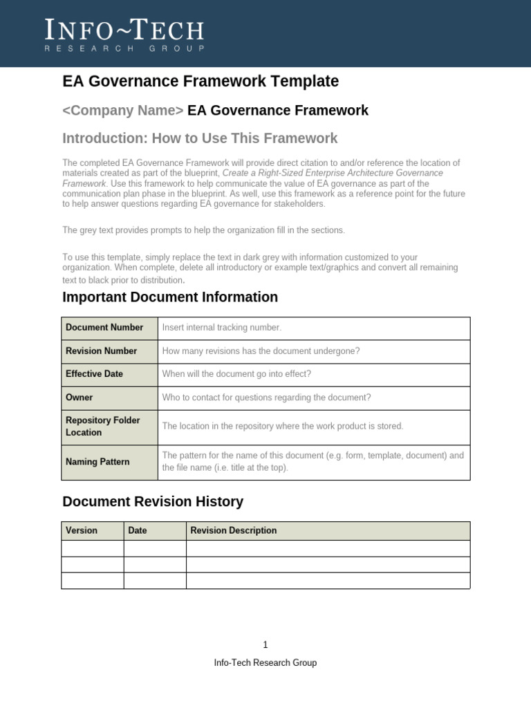 It EA Governance Framework Template | PDF | Enterprise Architecture ...