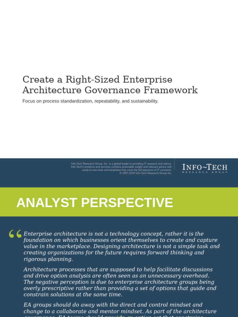 It Create a Right Sized EA Governance Framework Phases 1 7 ...