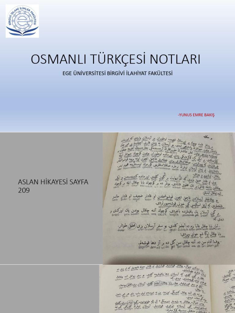Osmanli Türkçesi̇ Notlari (1) | PDF