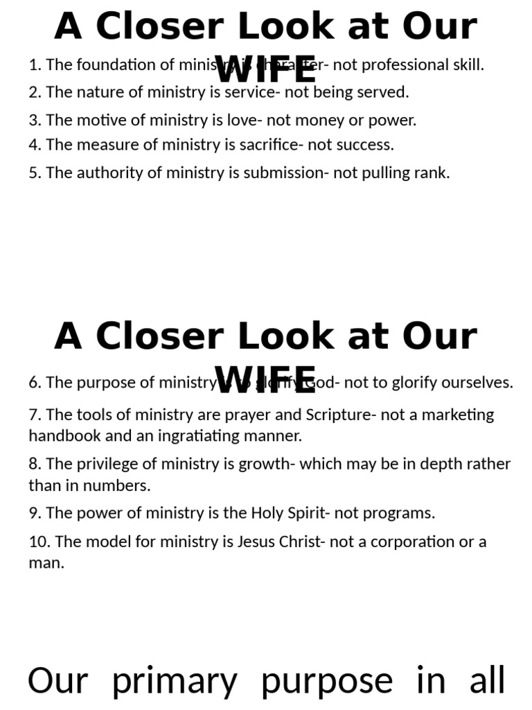 A Closer Look at Our WIFE | PDF