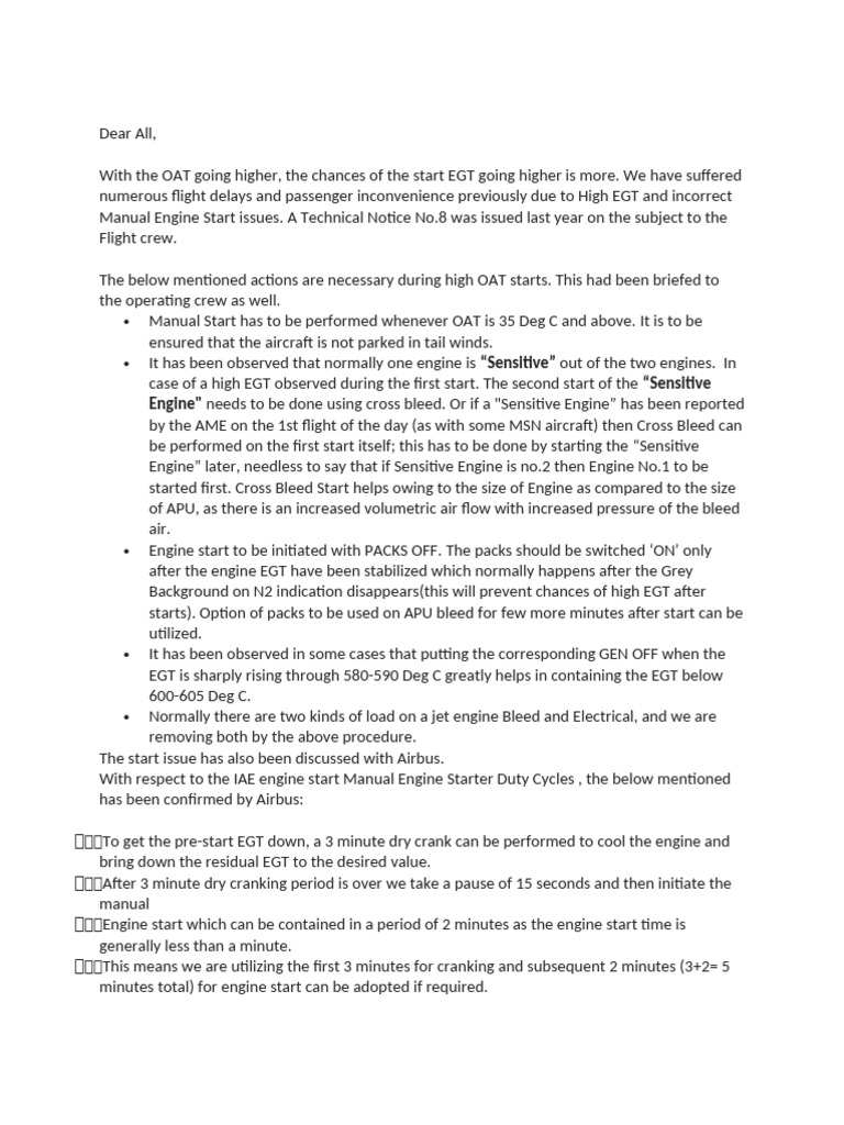 Iae High Egt Eng Starting | PDF | Aviation | Transport