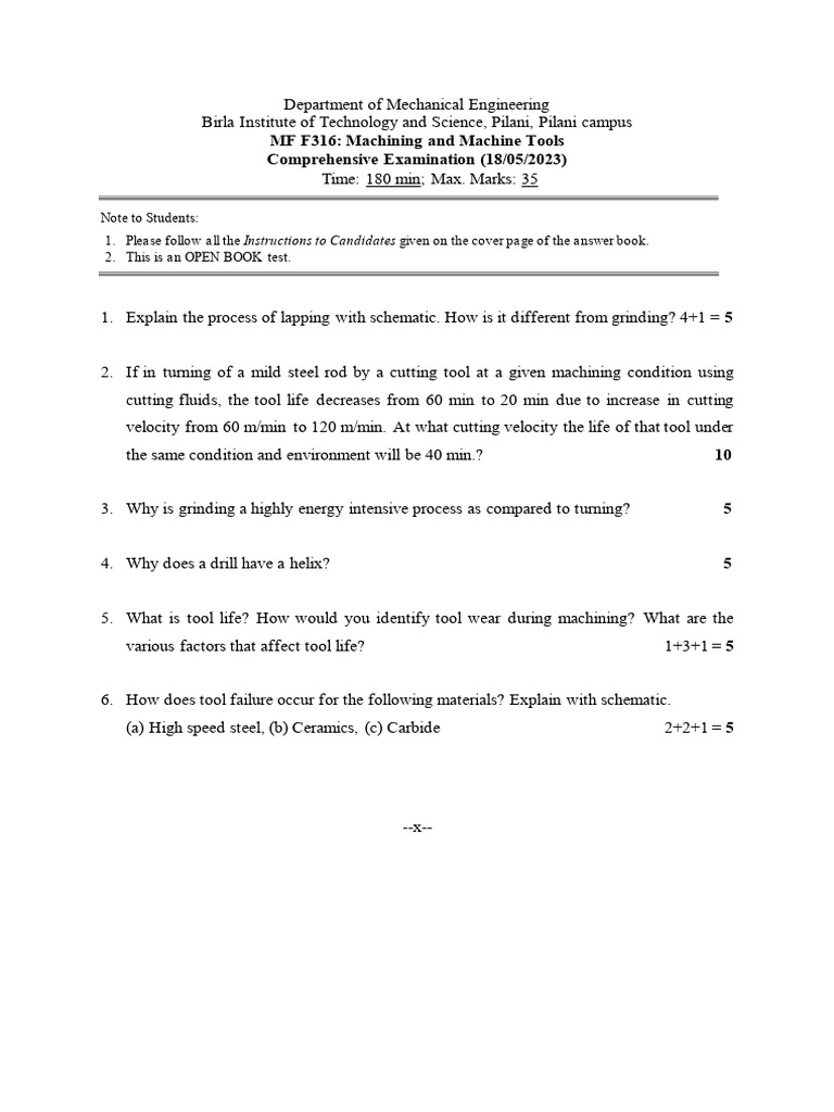 1155 MF F316 20230526110716 Comprehensive Exam Question Paper | PDF