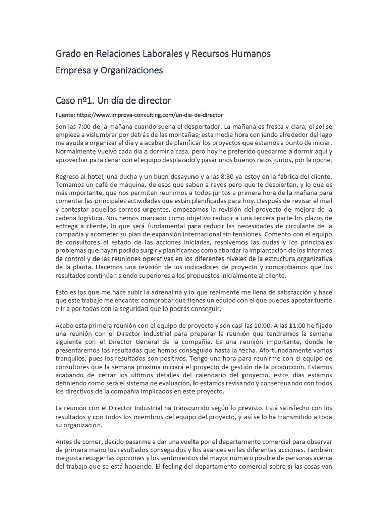 Un Dia Director Caso1 | PDF
