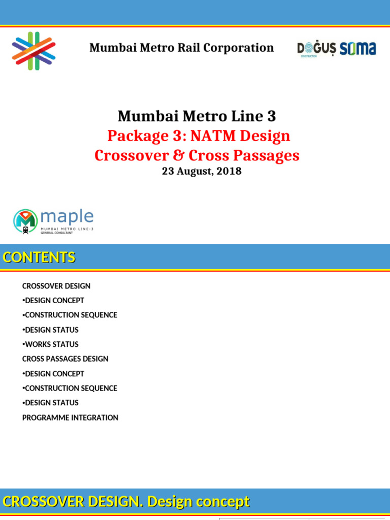 Mumbai Metro Line 3 Crossover Design Guide | PDF | Civil Engineering