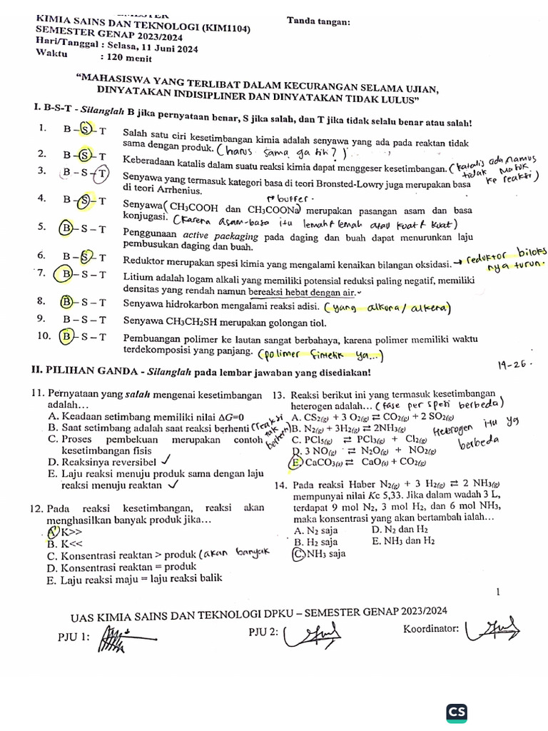 Uas Tahun 2024. Responsi Ppku Ipb | PDF