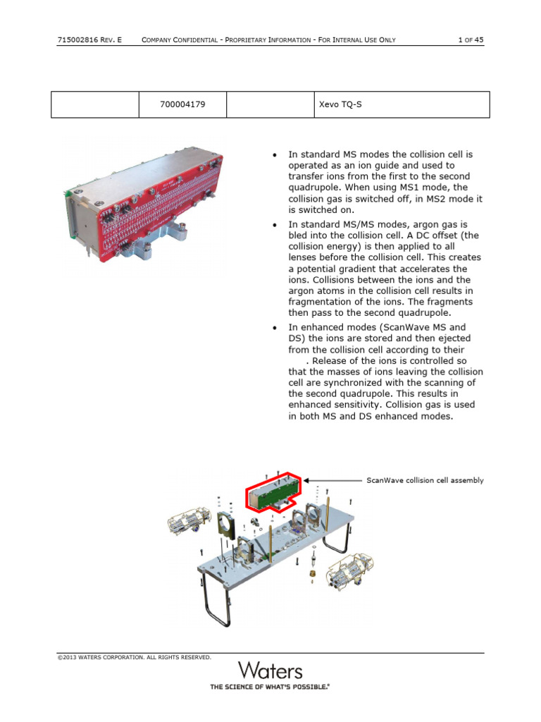 ScanWave Collision Cell Assembly | PDF | Tandem Mass Spectrometry ...