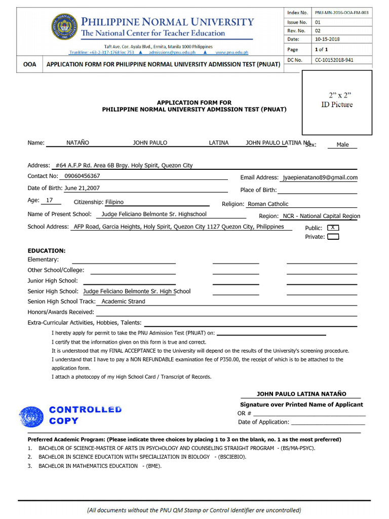 Nataño John Paulo Latina | PDF