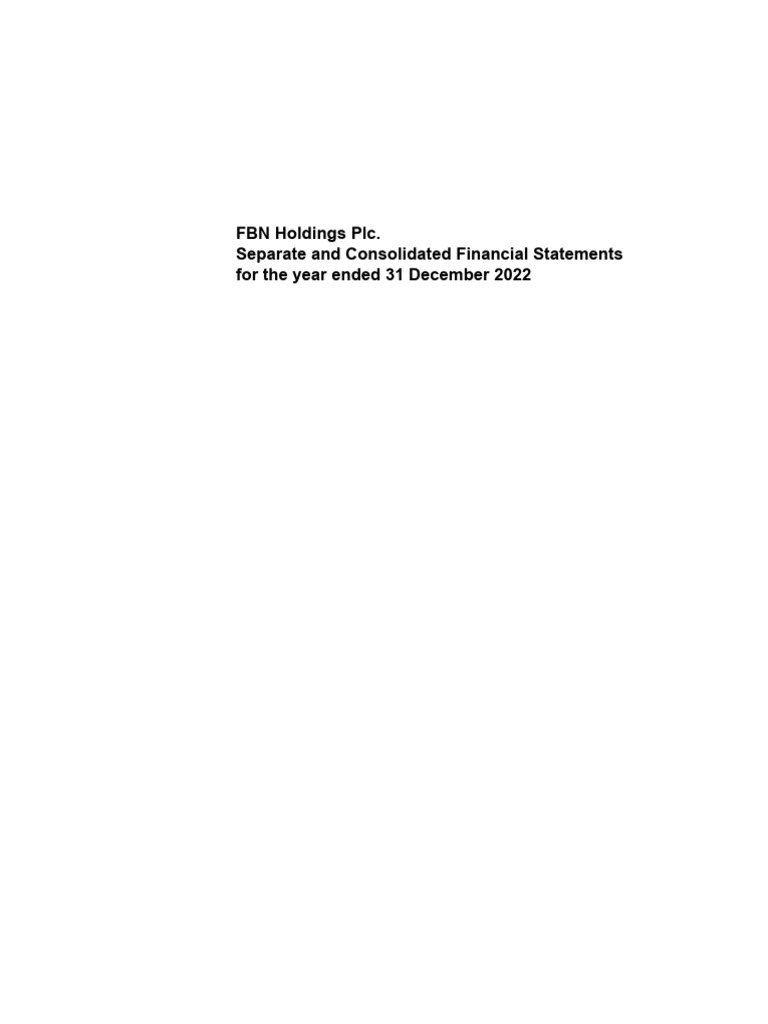 FBN Holdings 2022 Financial Statements | PDF | Financial Statement ...